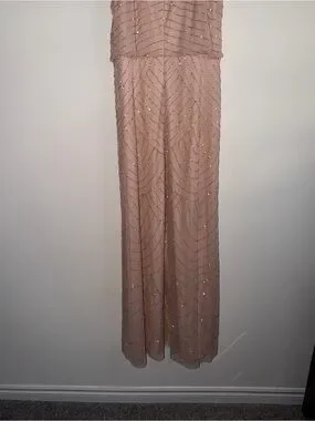 Adrianna Papell | Dresses | Adrianna Papell Art Deco Beaded Halter ...